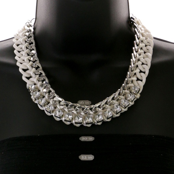 Express | Jewelry | Express Collarnecklace Whitesilver Nwt | Poshmark